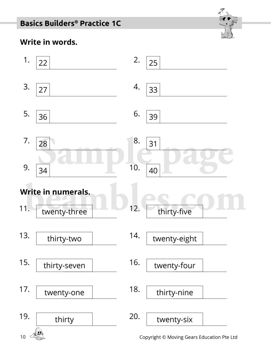 Basics Builders Mathematics Step By Step Practice For First Grade Grade 1 Primary 1 Book 2