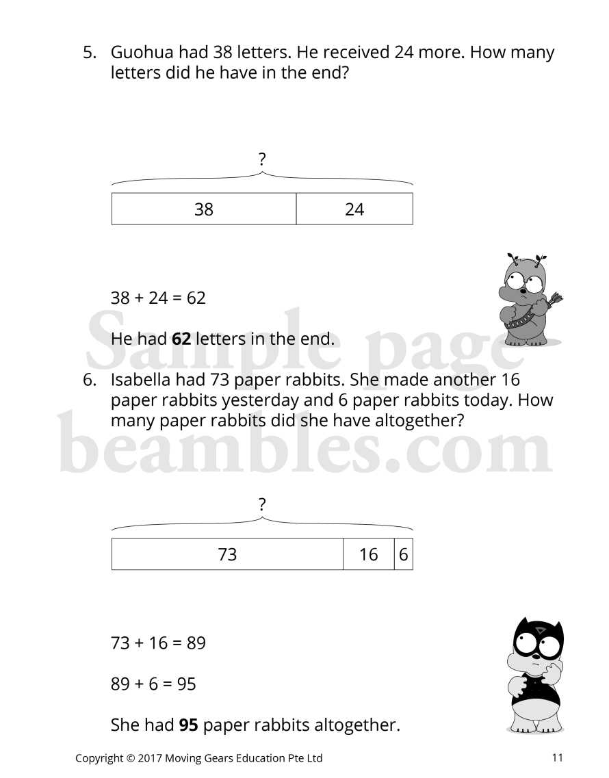 Beambles Mathematics Bar Model Method For Second Grade / Grade 2 ...