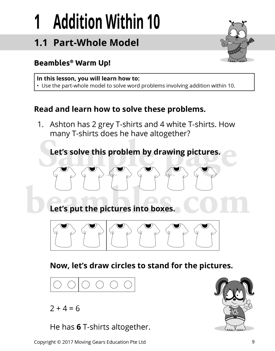 Beambles Mathematics Bar Model Method For First Grade / Grade 1 ...