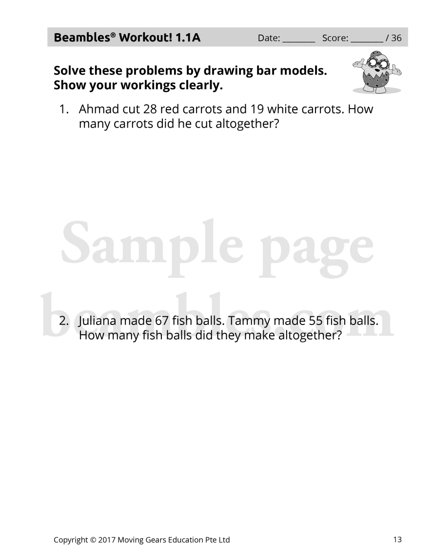 Beambles Mathematics Bar Model Method For Second Grade / Grade 2 ...