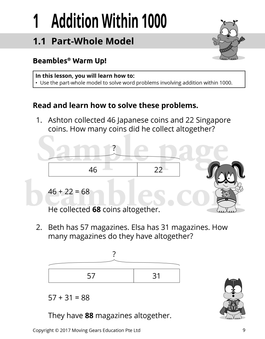 Beambles Mathematics Bar Model Method For Second Grade / Grade 2 ...