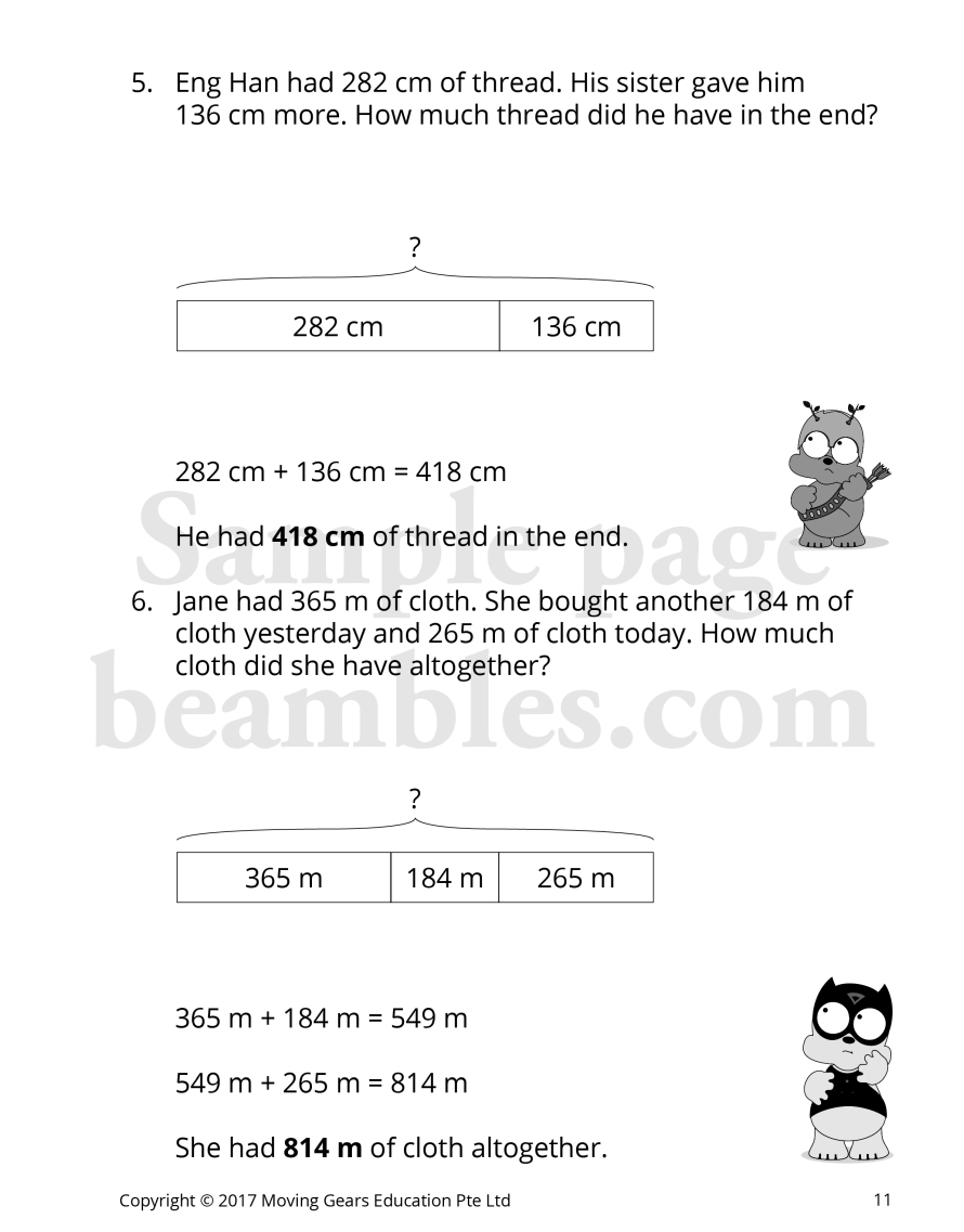 Beambles Mathematics Bar Model Method For Second Grade / Grade 2 ...