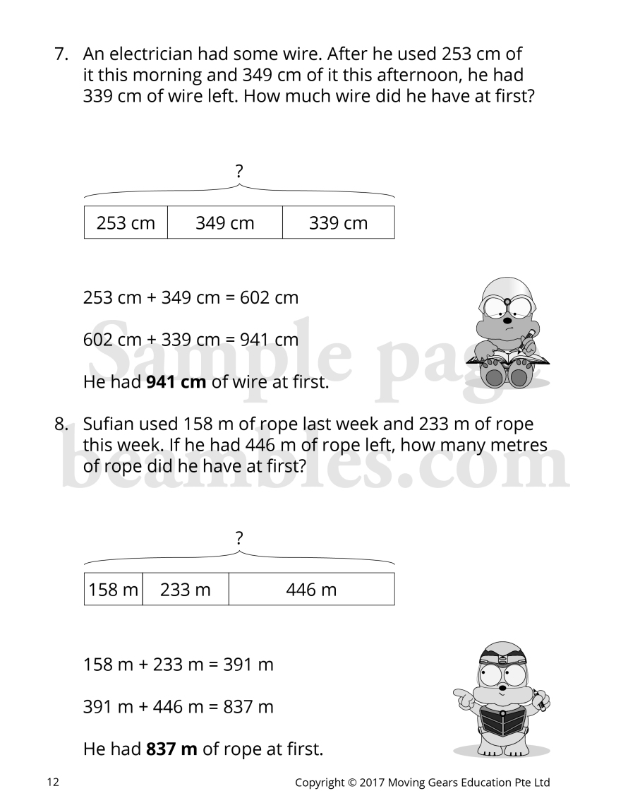 Beambles Mathematics Bar Model Method For Second Grade / Grade 2 ...
